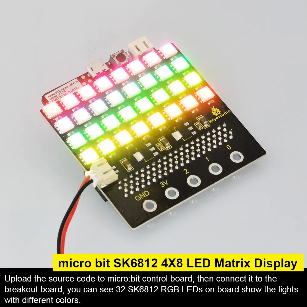 KEYESTUDIO SK6812 4X8 32 Bit LED Dot Matrix Shield For Micro Bit