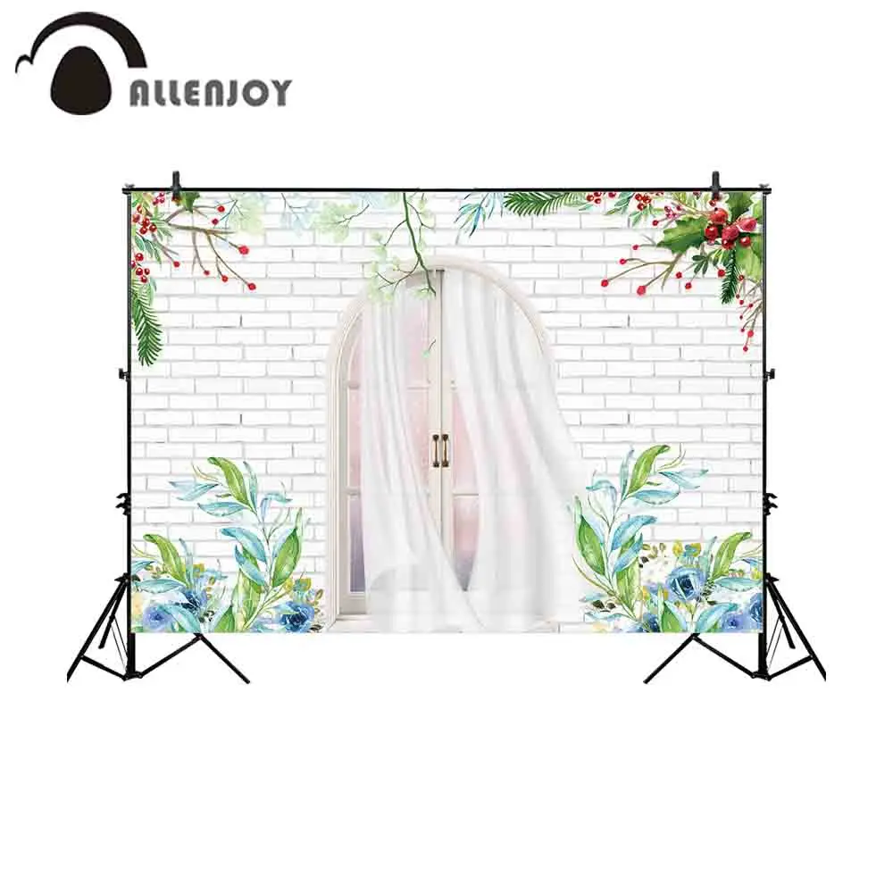 Allenjoy background for photo studio white brick wall window wedding ...