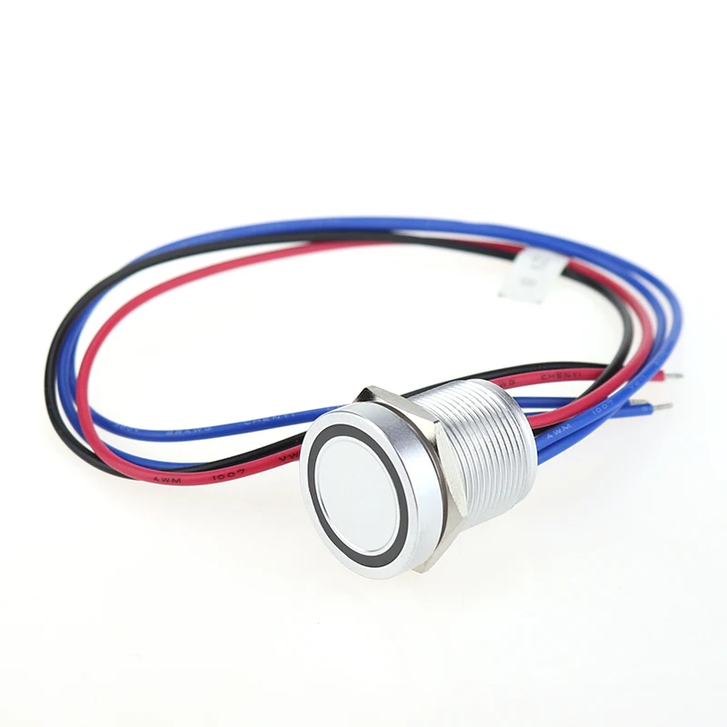 IP67 19mm Piezo Switch Blue Green RED Ring Switch With Momentary ...