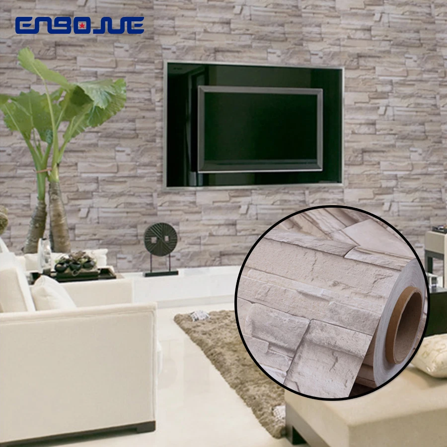 Waterproof Brick Vinyl Wall Paper Modern Bedroom Living TV Sofa ...