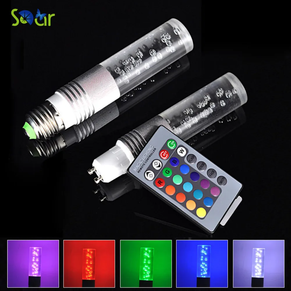 RGB 16 color change led bulb light 3W E27/GU10 led light lamp AC85 265V ...