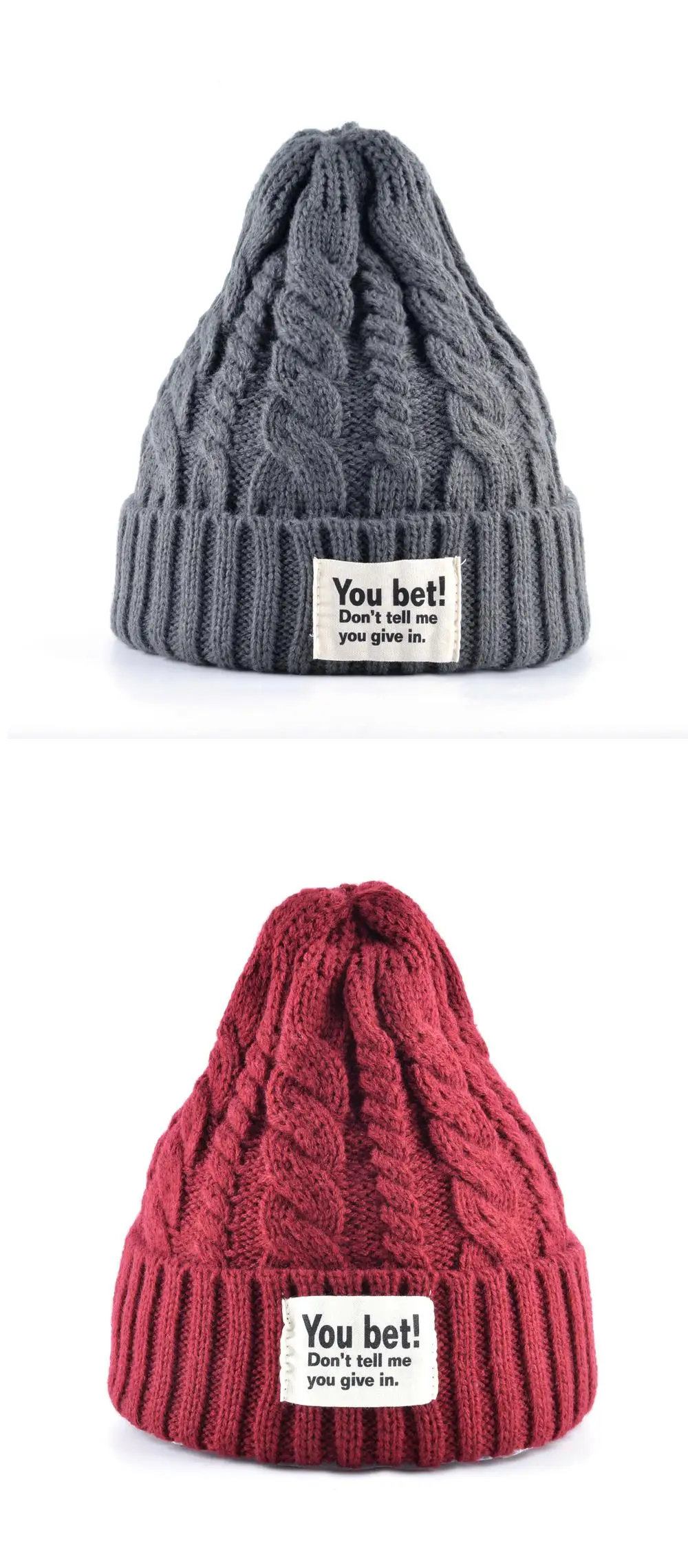 Steeple Hat Men Knitted Wool Skullies Women's Winter Hats Solid Color ...