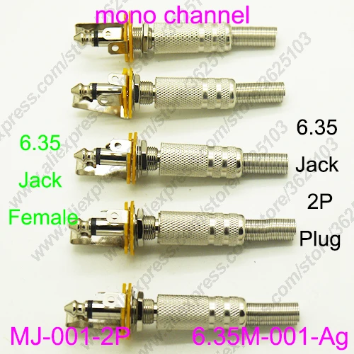 1Pairs 5Pairs 6.35mm Audio Female Connector Socket 2P Mono Channel MJ ...