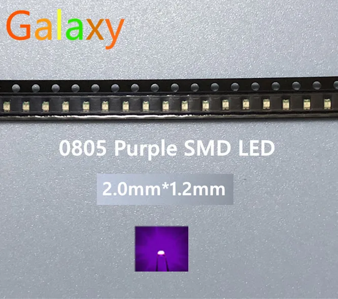 SMD SMT UV/보라색 0805 슈퍼 밝은 LED 램프 빛 2.0*1.2*0.8mm 390 410nm smd 0805 led ...