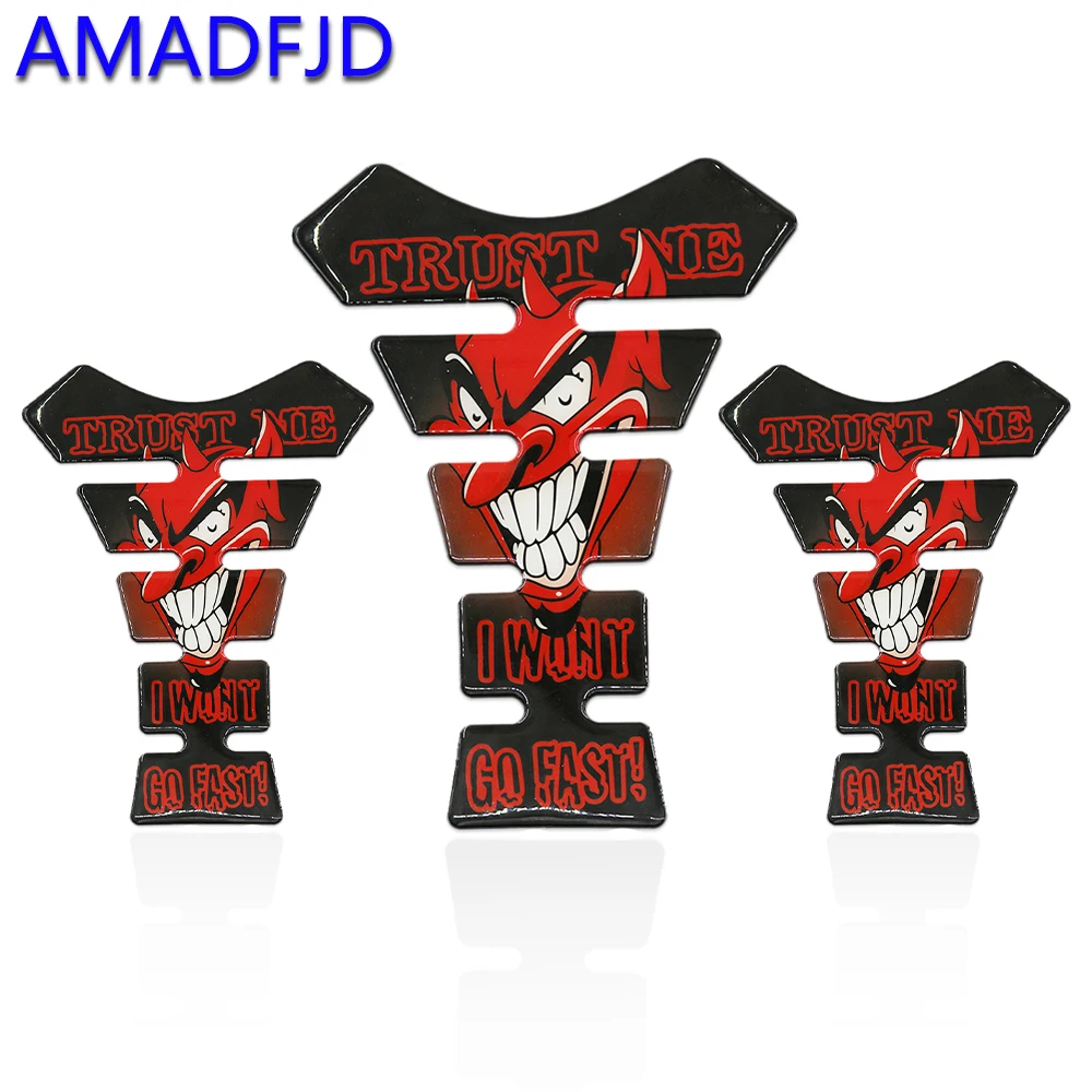 Universal 3D Motorcycle Decal Gas Oil Fuel Tank Pad Protector Skull ...