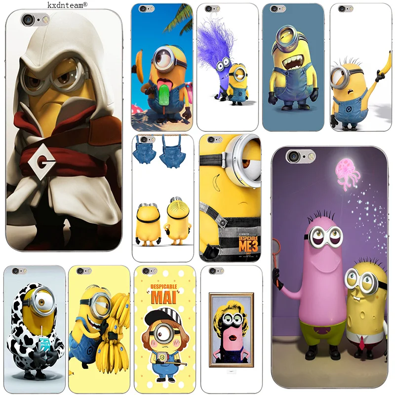 Yellow Lovely Minions DIY Soft TPU Silicon Cell Phone Case Slim Cover ...