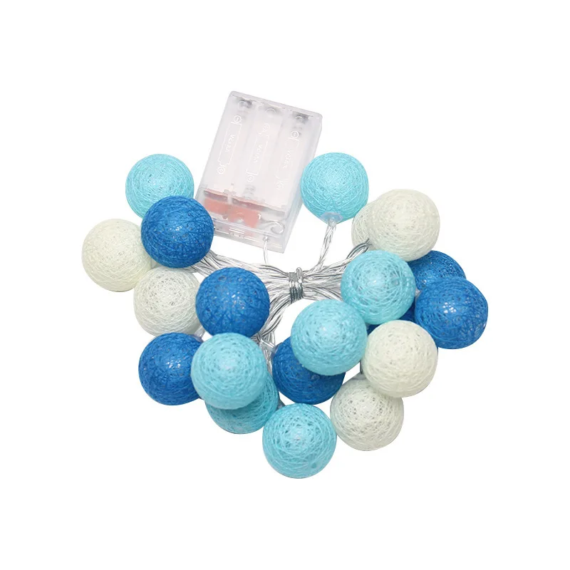 20 LED Thai Cotton Thread Ball Battery Box Light String Warm White ...