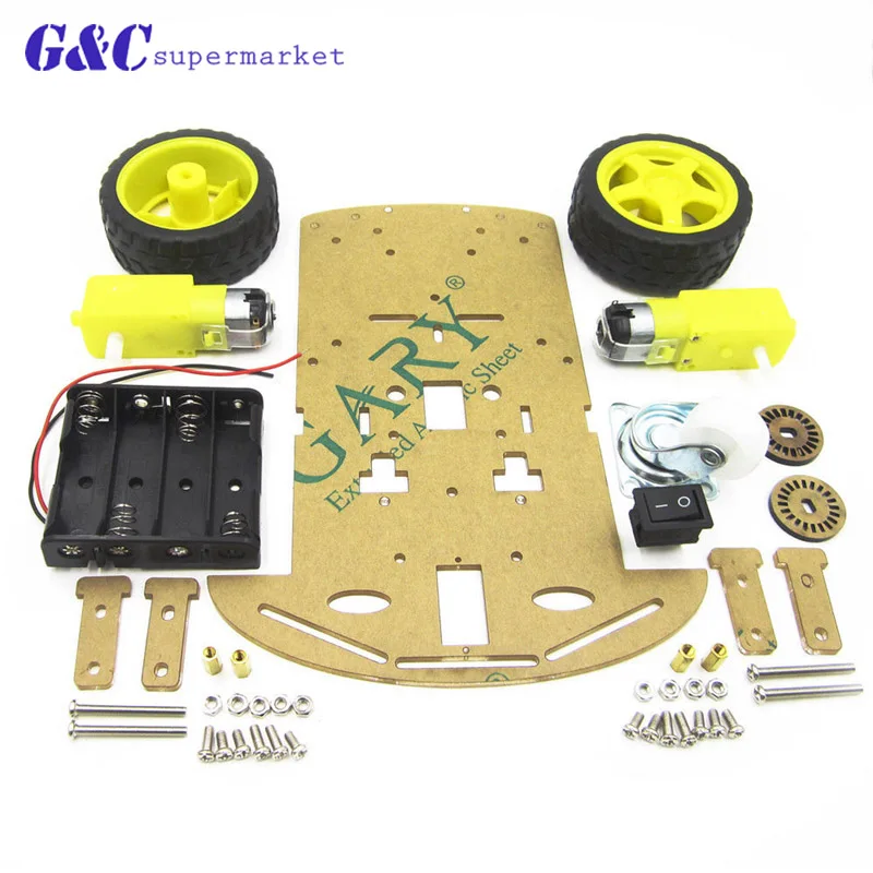 Motor Smart Robot Car Chassis Kit Speed Encoder Battery Box 2WD For ...
