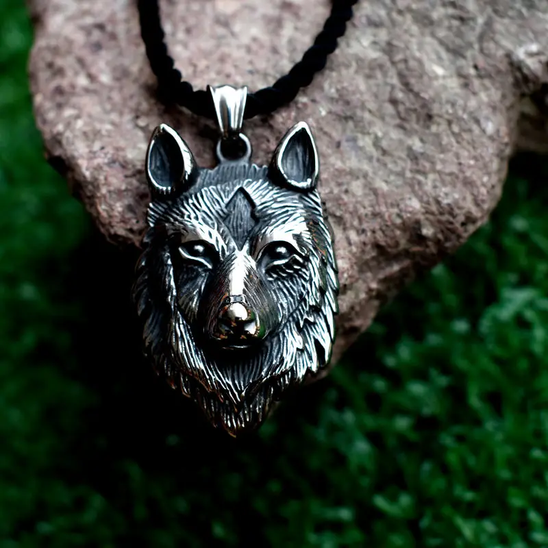 SanLan collar de lobo nórdico, pagano, Vikingo, celtas, pentagrama ...