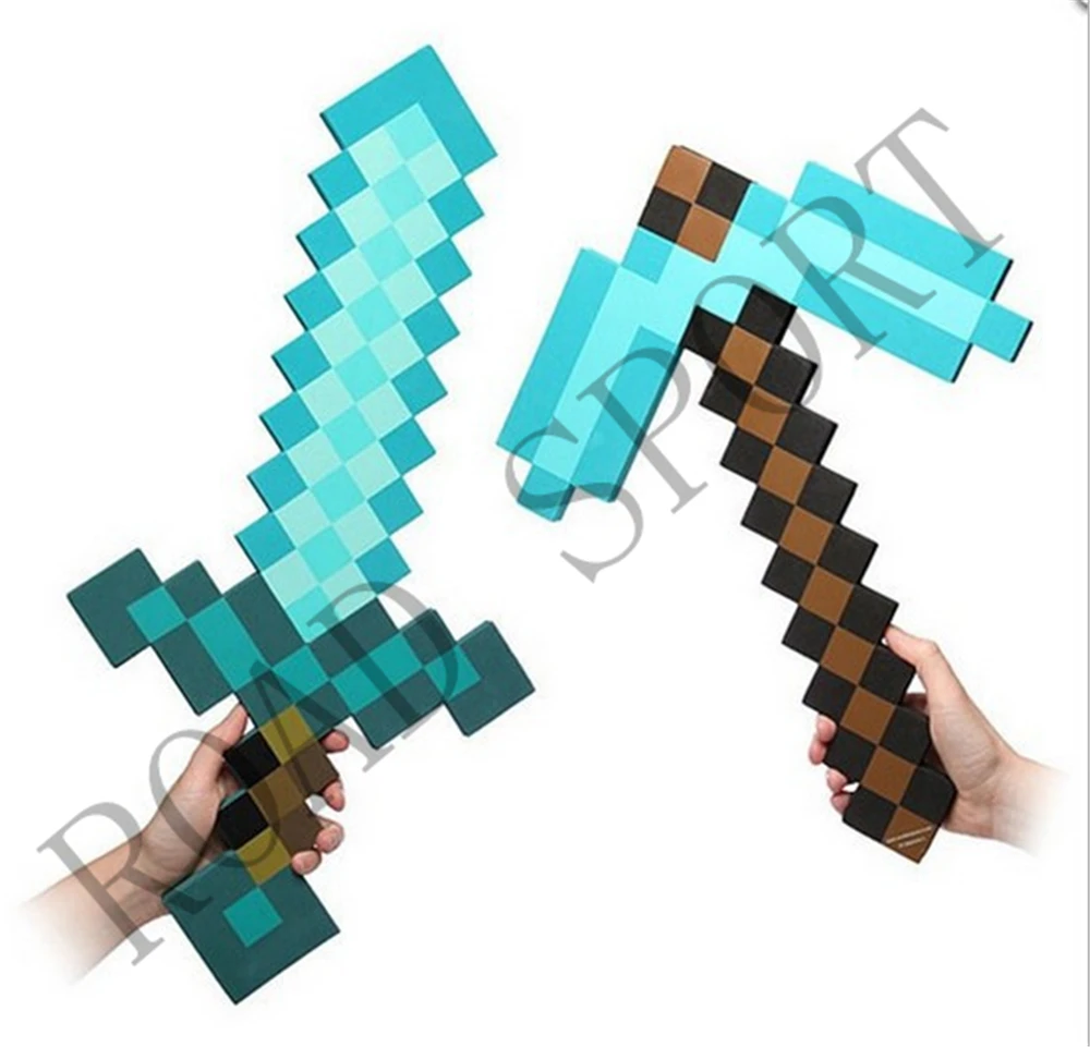 Minecraft Toys Minecraft Foam Diamond Sword Pickax Axe Shovel Gun EVA ...
