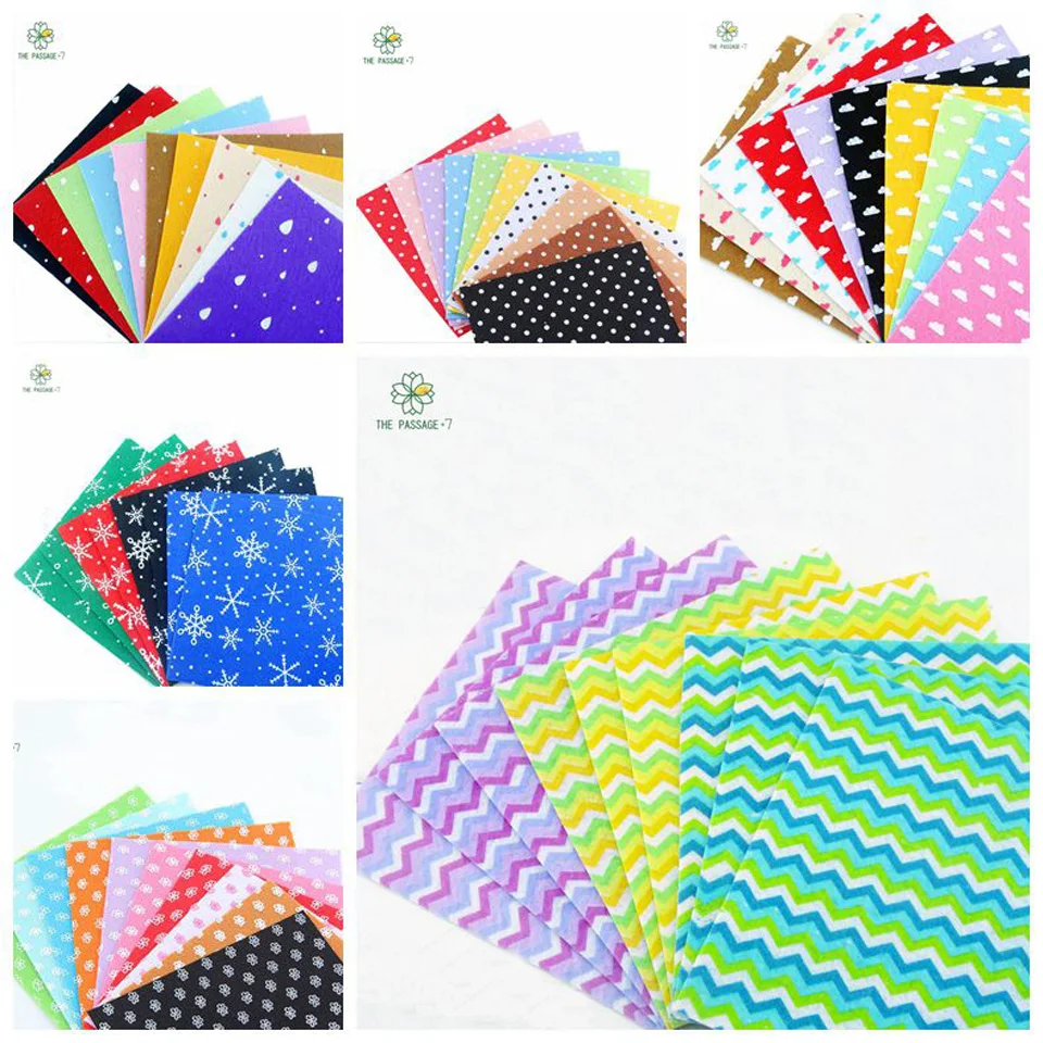 Craft felt polyester felt fabric 100% print 49PCS 5 pack combination ...