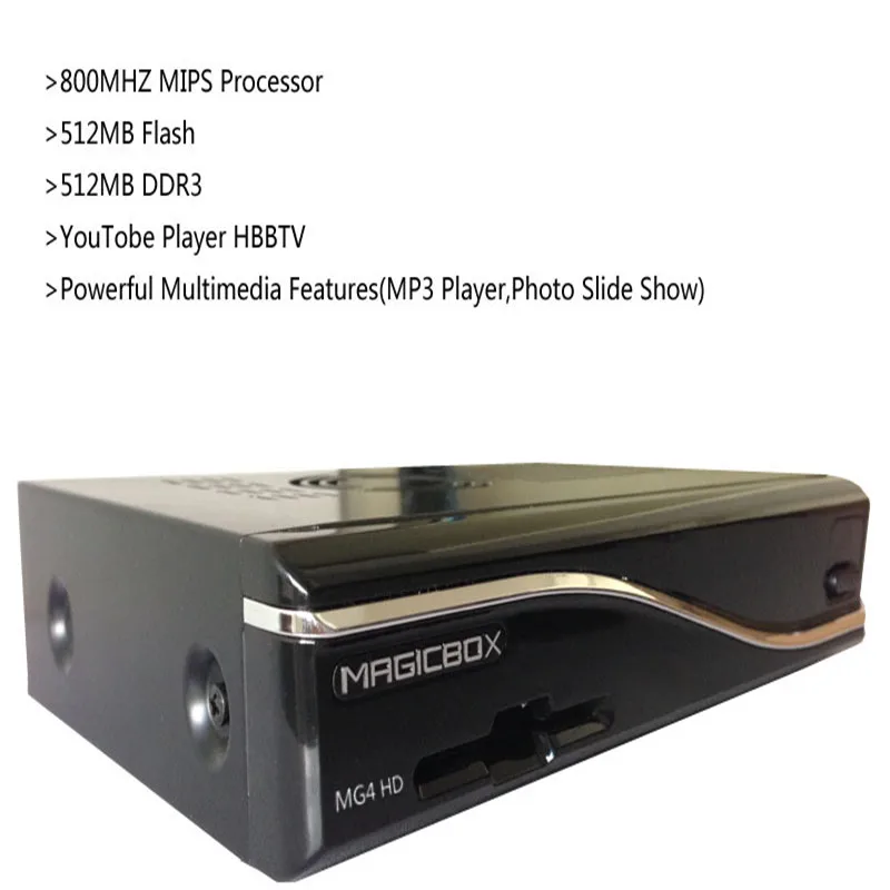 10pcs MAGIC BOX MG4 HD 256MB Flash/512MB DDR3 DVB S2/T2/C 800MHZ MIPS ...