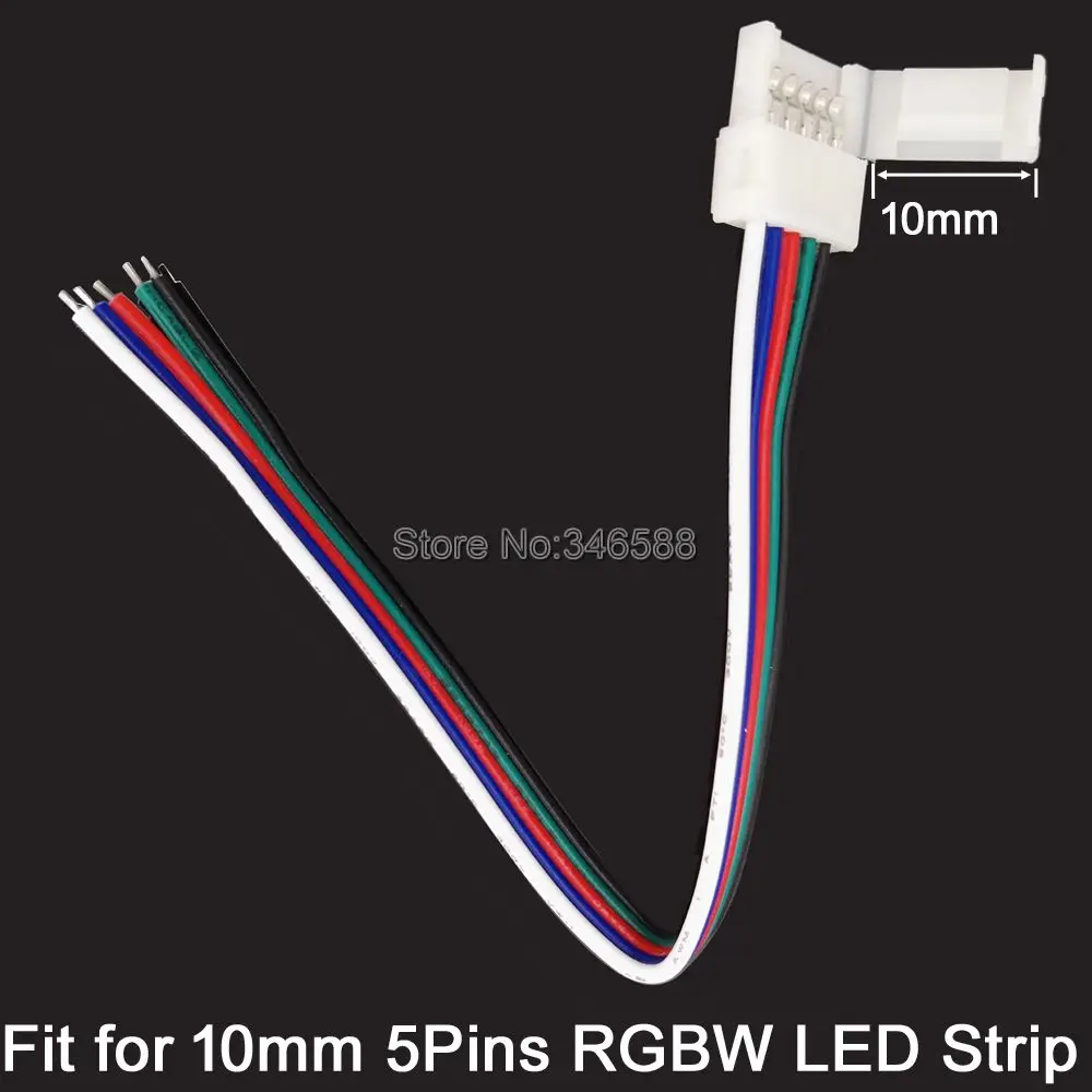 10PCS-5-pin-5Pins-10mm-1-Way-Solderless-Strip-to-Controller-Easy-Snap ...