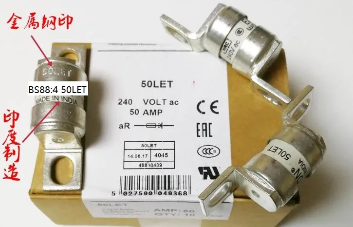 Fuse 240V BS88:4 25LET 25A 32LET 32A 35LET 35A 50LET 50A 63LET 63A ...