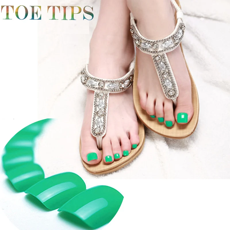 Free Shipping Colorful Toe Nail Tips Metallic Toe Tips Full Cover Fasle ...