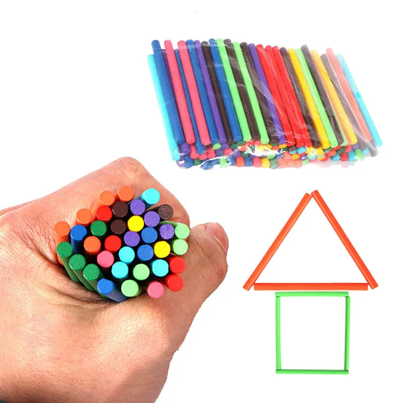 TOFOCO-100pcs-Colorful-Bamboo-Counting-Sticks-Mathematics-Montessori ...