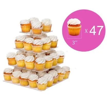 Square 4 Tier wedding favors Wedding Cakes Display, Plexiglass Cake ...