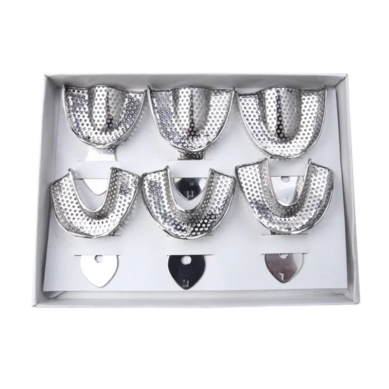 1 Set Dental Lab Equipment Upper Lower Stainless Steel Impression Trays ...