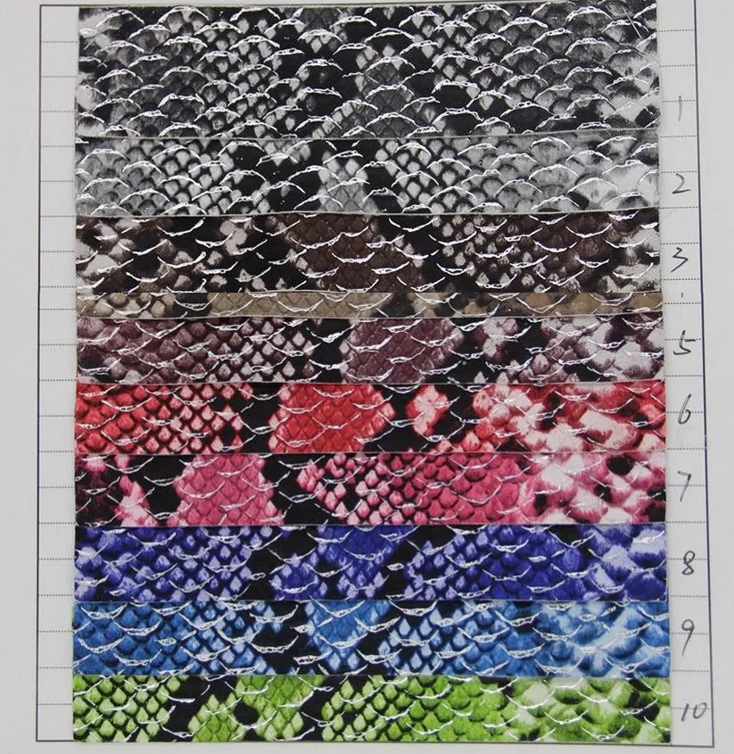 Vintage-gold-foil-silver-snake-leather-serpentine-pattern-synthetic-PU ...