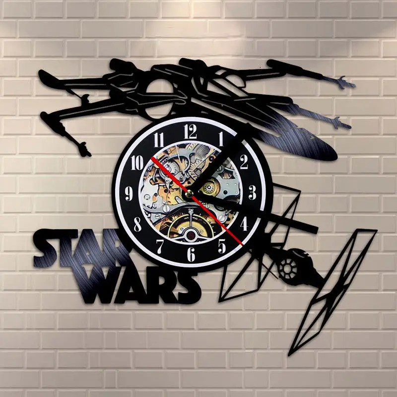 Star Wars Wall Clock Modern Design Airplane Theme Clocks Retro Style ...