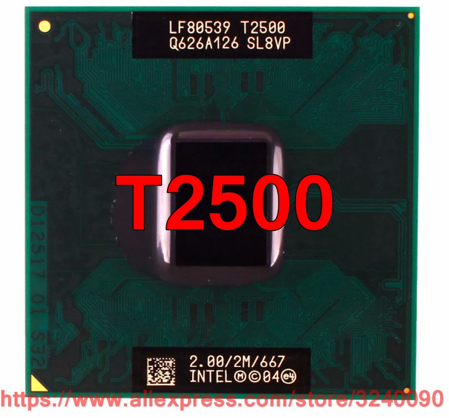 Procesador lntel Core 2 Duo T2500 Original, CPU (caché de 2M, 2,00 GHz ...