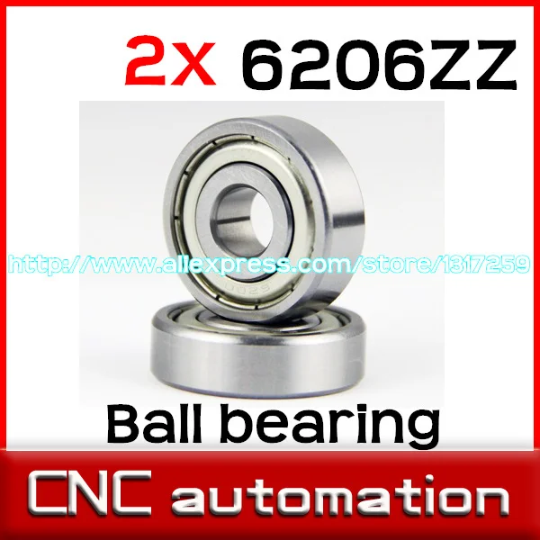 2pcs 6206 ZZ bearing Metal Shielded size 30x62x16mm 6206 2z Deep Groove ...
