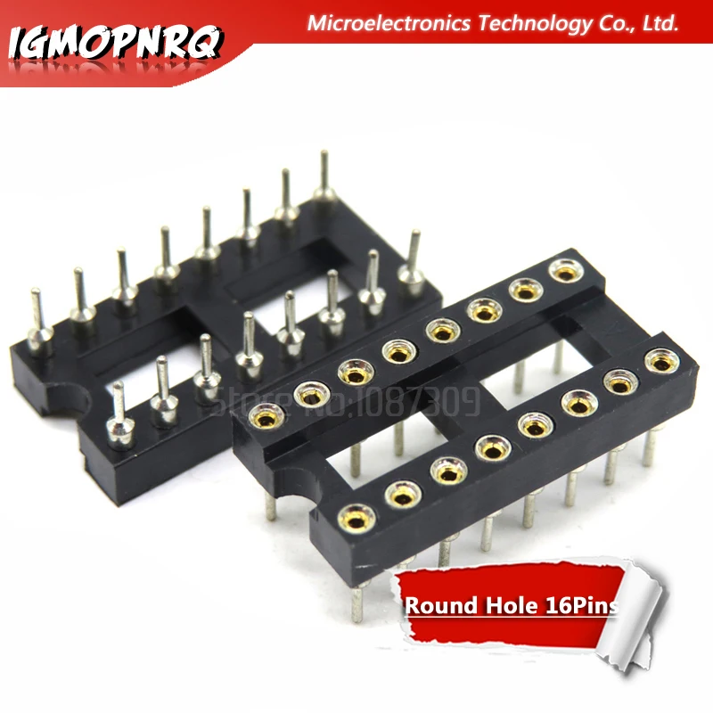 10pcs DIP16 Ronde Gat 16 Pins 2.54MM DIP 2.54 IC Sockets Adapter Solder ...