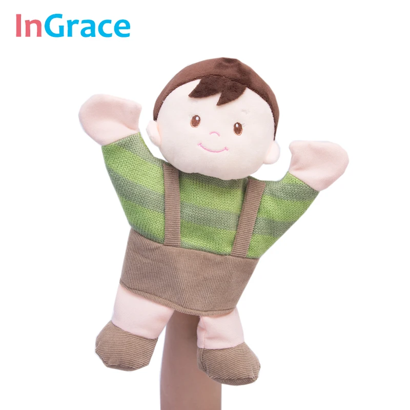 InGrace Child Puppet lifelike baby early learning hand puppet boy and ...