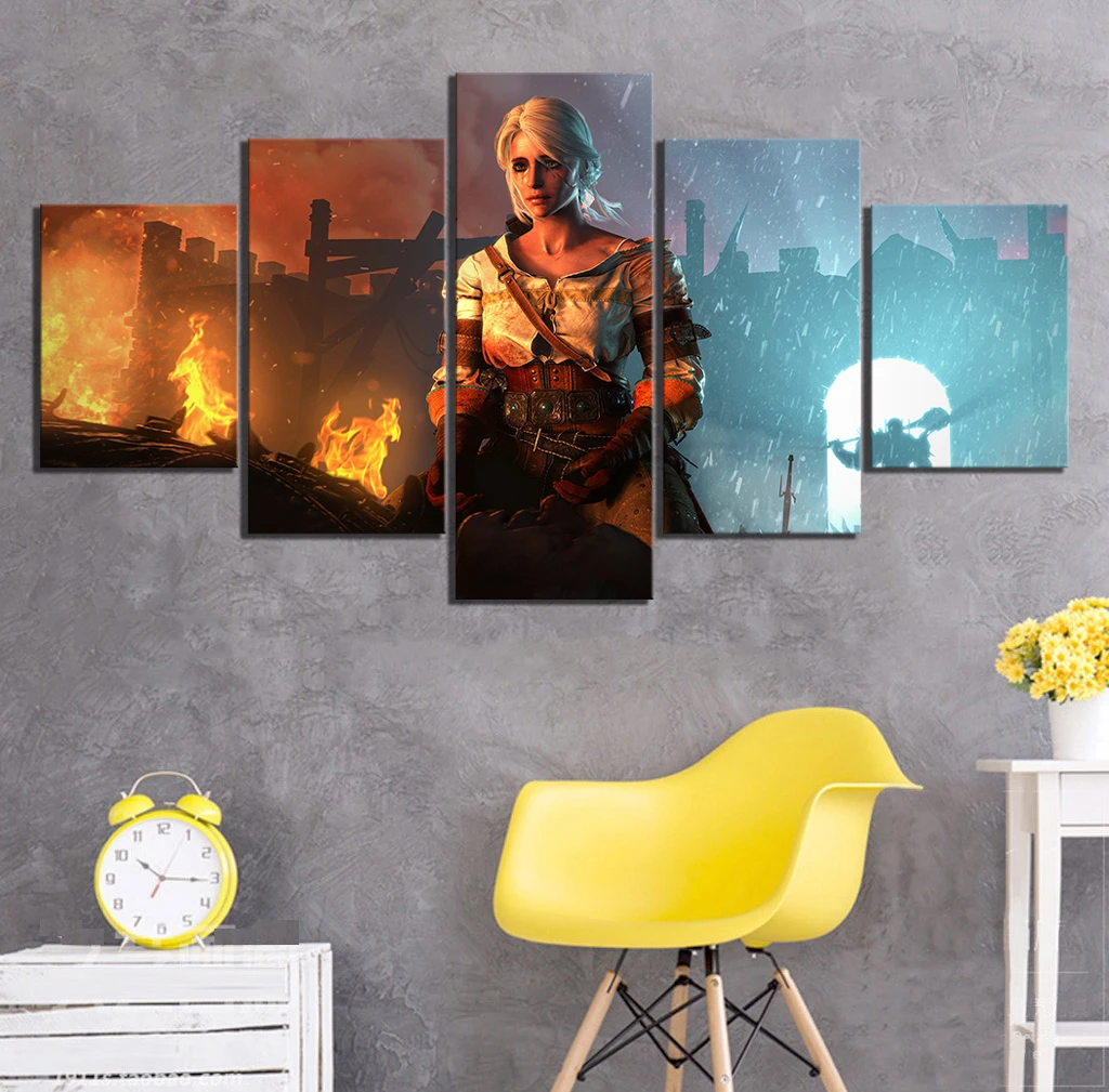 5 Piece HD Pictures Yennefer The Witcher 3 Wild Hunt Video Game Posters ...