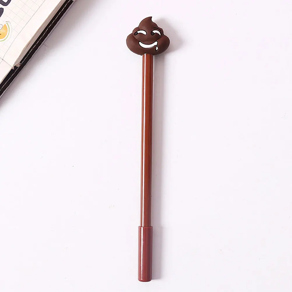 Gel Pen Black Ink Cartoon Smooth 0.5mm Poop Shape Struggle Face ...