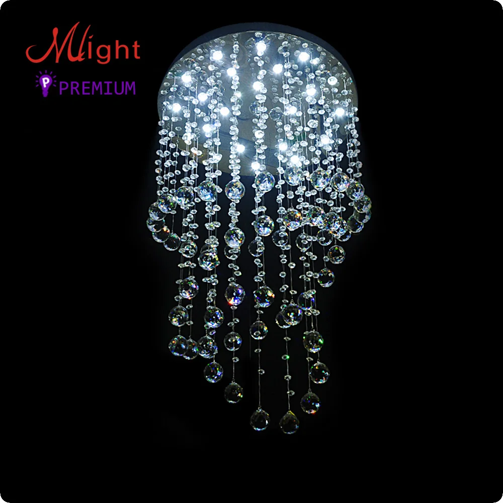 K9 Crystal LED Ceiling Light Modern Decorative Spiral Crystal Lighting ...