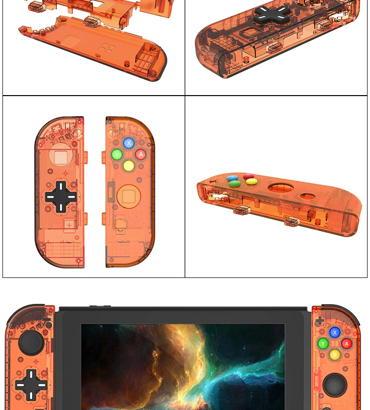 Чехол для корпуса для nintendo Switch контроллер NS Joy-Con прозрачная запасная часть DIY ...