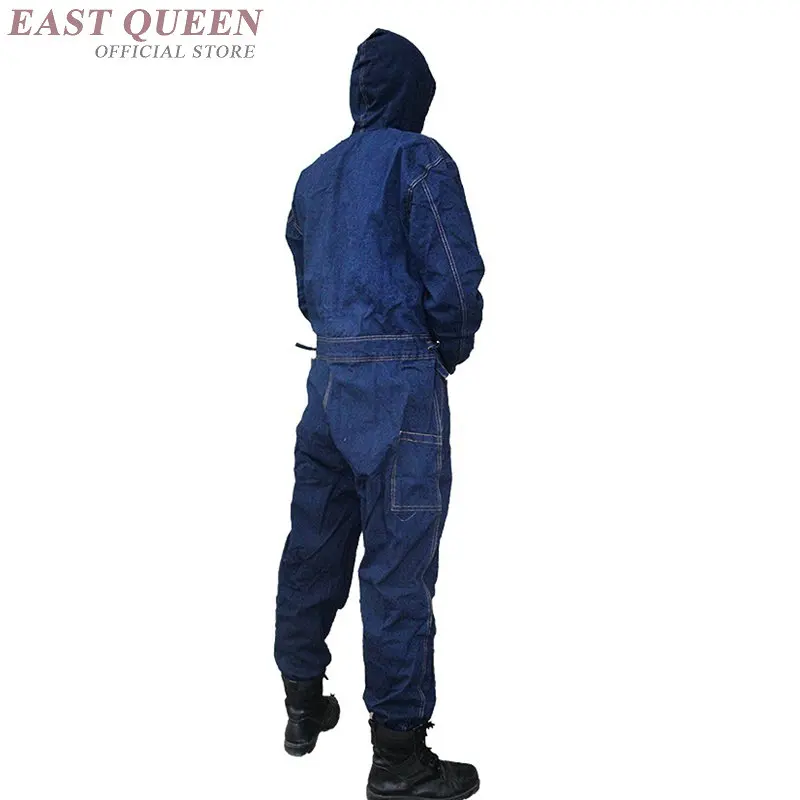 Denim working coveralls mens workwear mechanic uniforms workshop ...