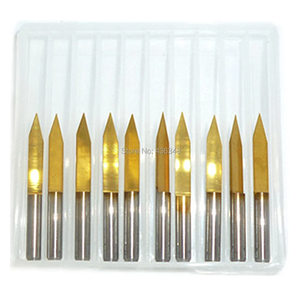 10pcs Titanium Coated Cnc Pcb Engraving Cnc Bit Router Bits Tool 30 ...