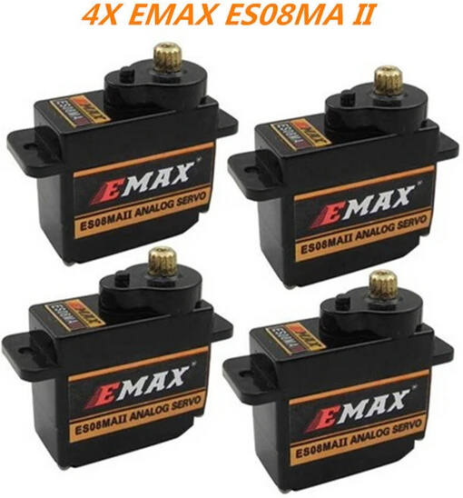 100% orginal 4x EMAX ES08MA II 미니 메탈 기어 아날로그 서보 12g/ 2.0kg/ 0.12 Sec ...