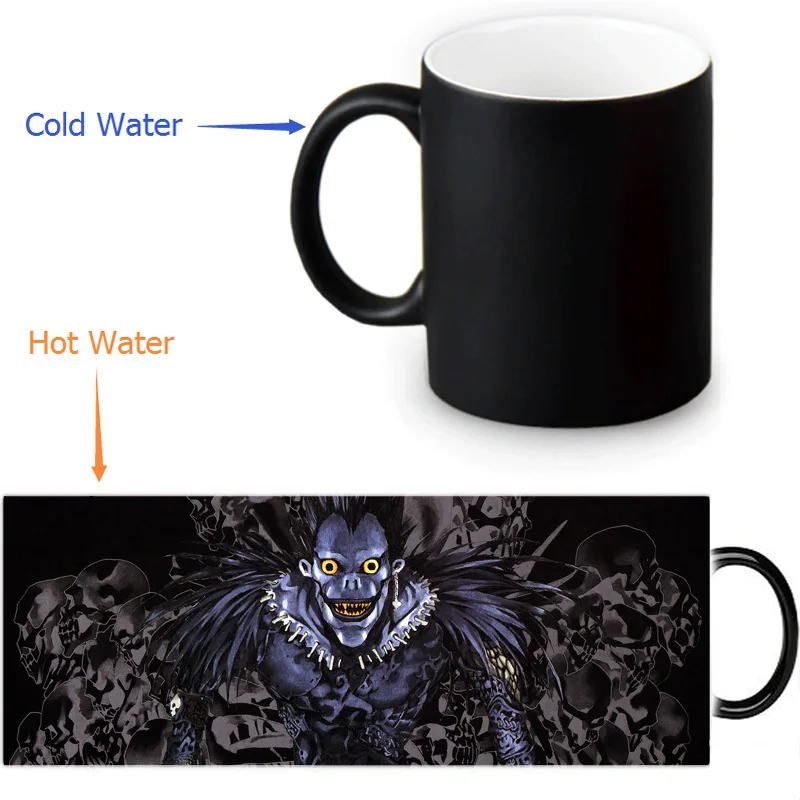 Death Note mugs coffee mug cold hot heat reveal cup cold hot heat ...