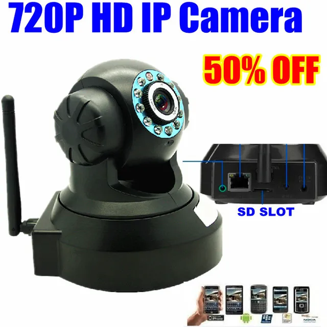 1mp MINI IP Camera HD 720P Wireless Wifi surveillance video Pan/Tilt ...