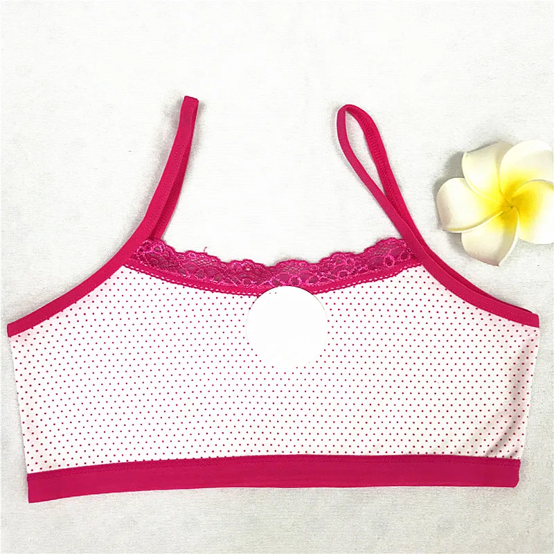 Girls Pretty Tube Cotton Lace Dot Sweet Training Bras Young Girl ...