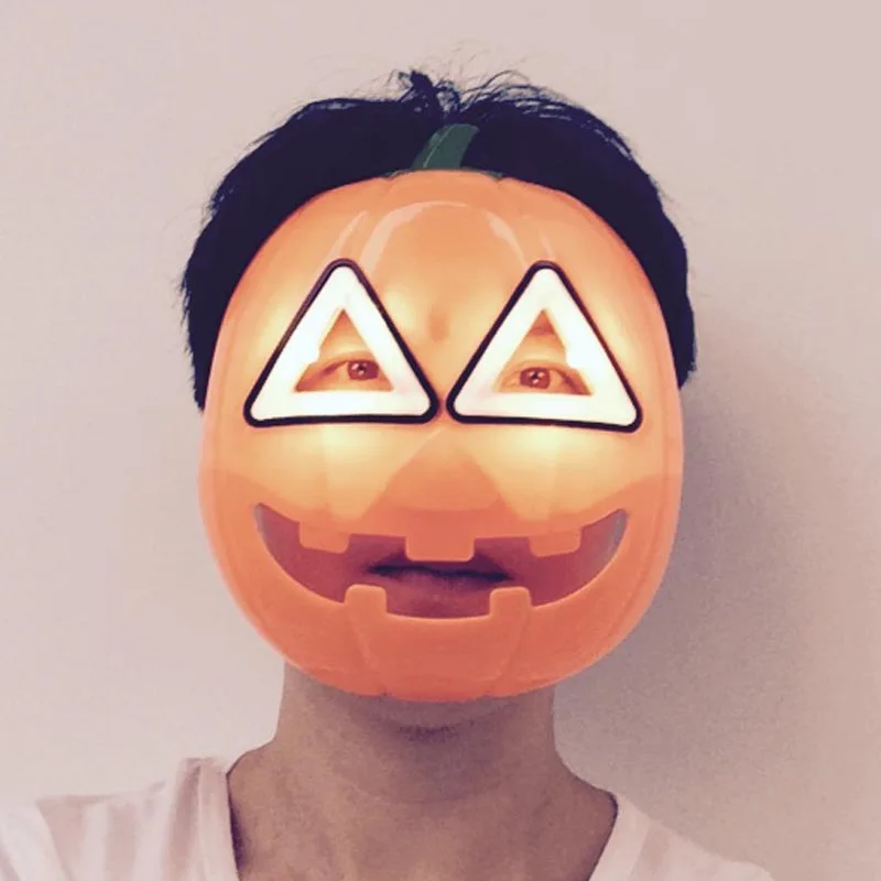 Horror Luminous Pumpkin Mask with horror laugh sound Full Face ...