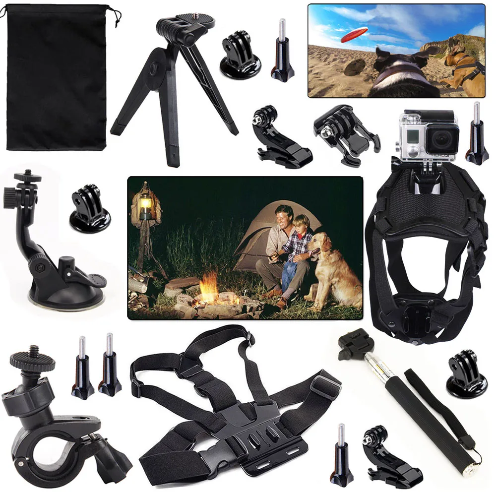 Action Outdoor Sport kits for Gopro hero5 session black silver hero4 3 ...