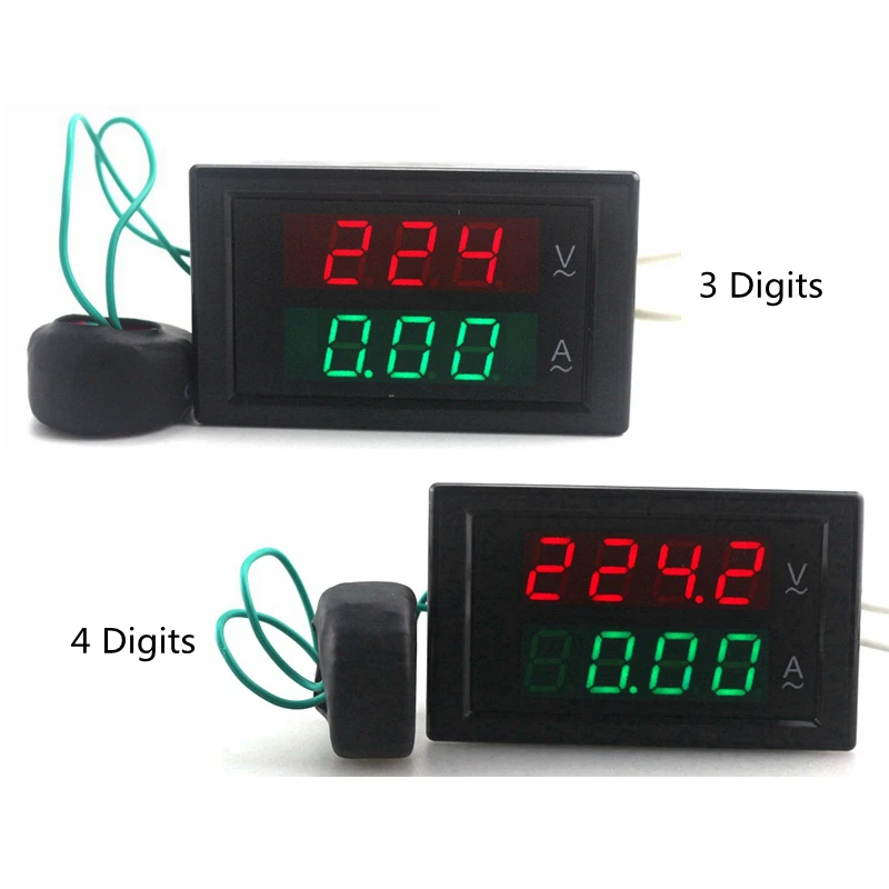 Digital-AC-Voltmeter-Ammeter-Ampermeter-AC-80-300V-0-100A-Led-Volt-Amp ...