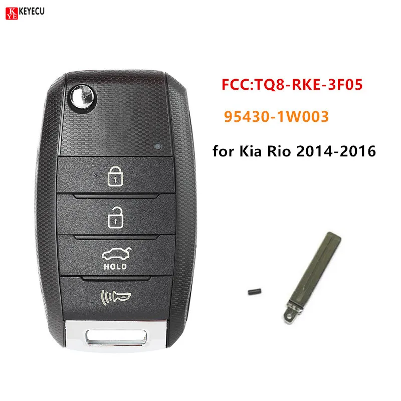 Keyecu Remote Car Key Fob Flip Key Fit for Kia Rio 2014 2016 FCC ID ...