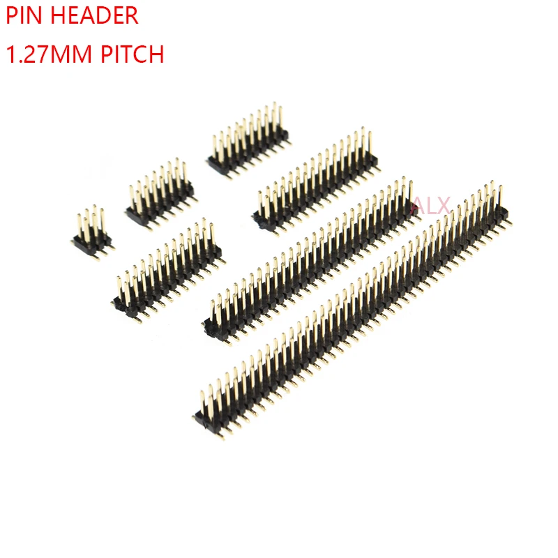 10pcs Smd Smt 2*2/3/4/5/6/7/8/9/10/12/16/20/40/ Pin Double Row Male Pin Header 1.27mm Pitch ...