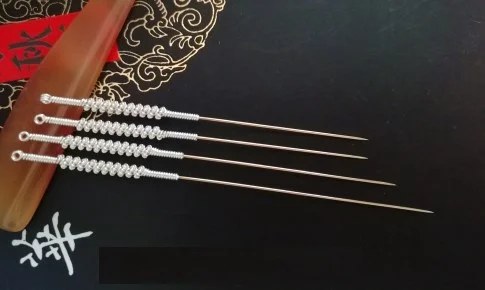 Silver Acupuncture Needle, Different Handle Type: Spiral Dragon, Cocoon ...