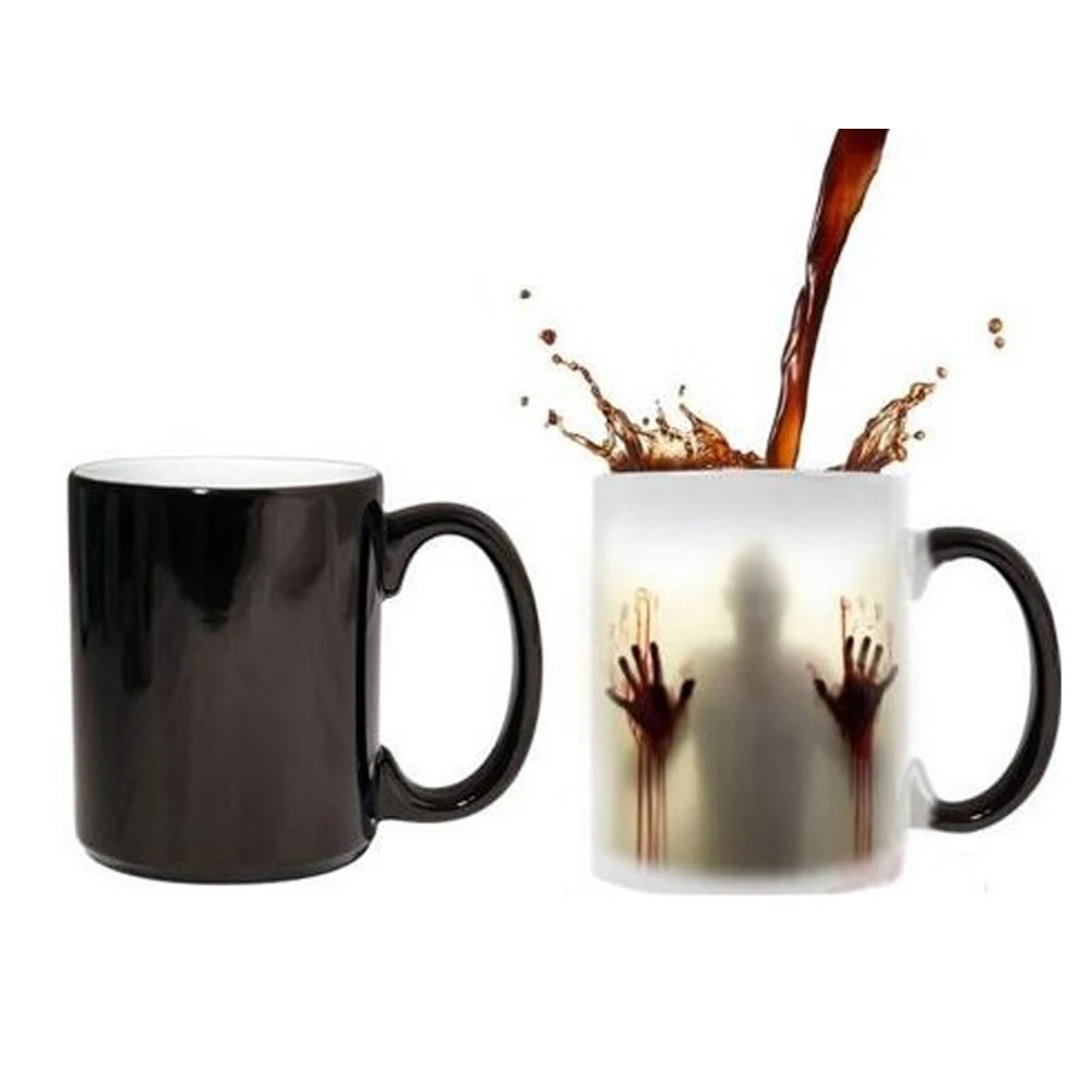 New Design Creative Ceramic Mug thermal induction temperature mug color ...