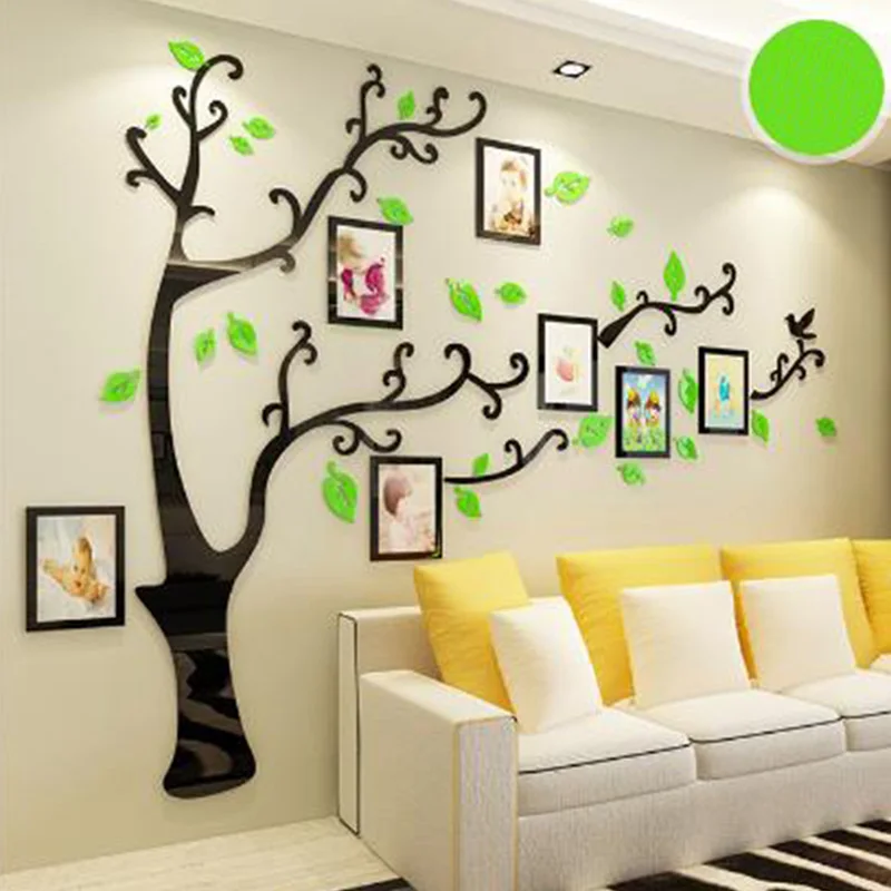 3D Acrylic Wall Sticker Photo Tree Creative Living Room Restaurant ...