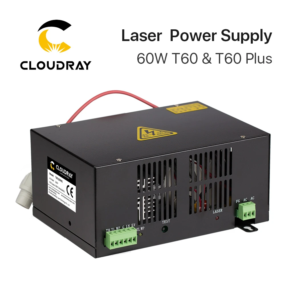 Cloudray 60w Co2 Laser Power Supply For Co2 Laser Engraving Cutting Machine Hy-t60 T / W Plus ...