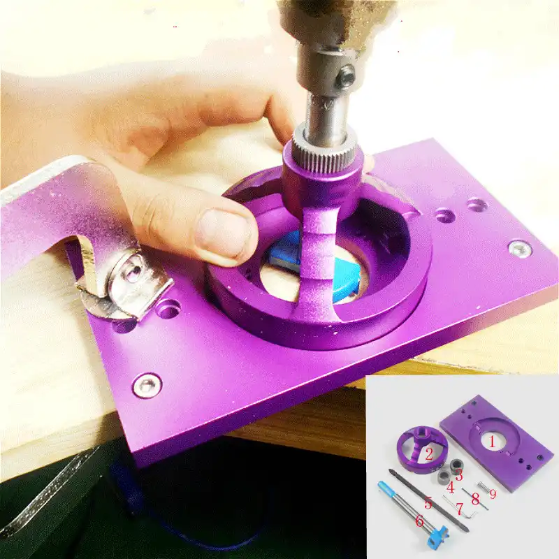 NEW Aluminium Alloy 35MM Cup Style Concealed Hinge Jig Drill Guide Set ...