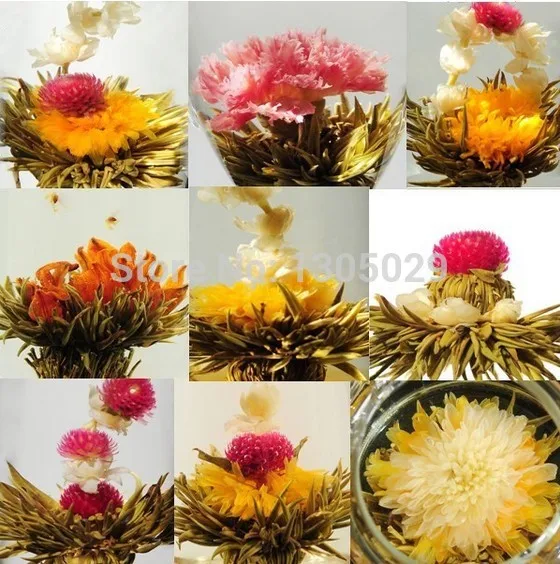 10 unids china Blooming Flower Tea Natural hechos a mano de flores, 80 ...