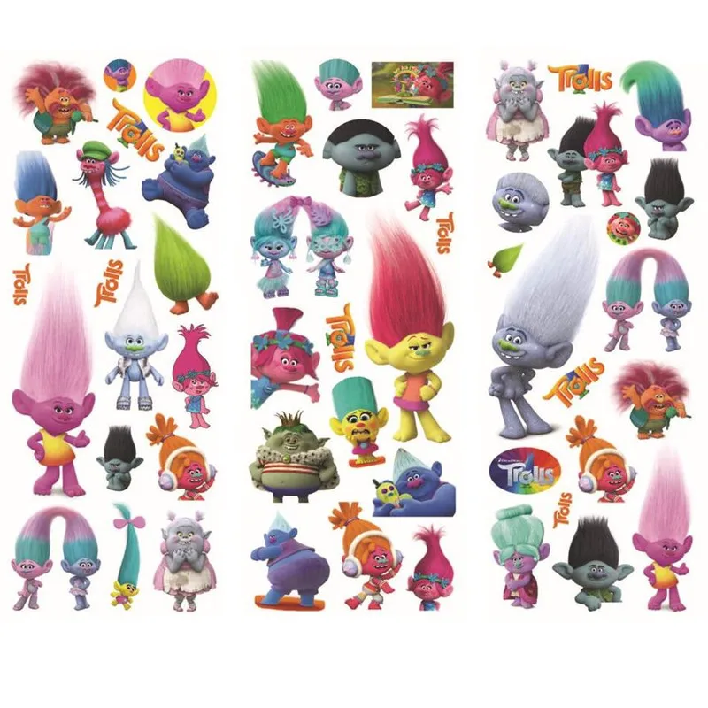 Pack of 50 sheets Newest 2016 Trolls Stickers Toys Gift For Children 6 ...
